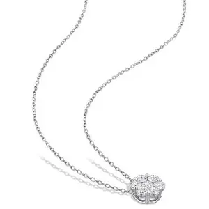JULIANNA B. Lab-grown Diamond Floral Halo Necklace