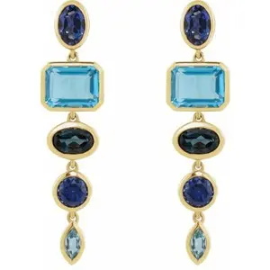 IVY & PEARL CO. Sapphire & Topaz Dangle Earrings