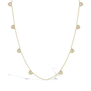 IN SEASON JEWELRY Heart Station Necklace - Gold