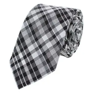 Trafalgar Zeno And White Patterned Business Wool Blend Necktie - Black