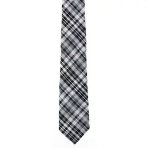 Trafalgar Zeno And White Patterned Business Wool Blend Necktie - Black