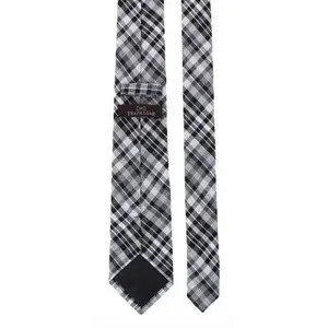 Trafalgar Zeno And White Patterned Business Wool Blend Necktie - Black