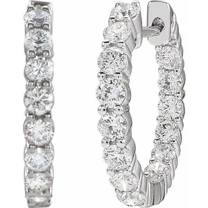 IVY & PEARL CO. 2 Ct Lab-grown Diamond Hoop Earrings In 14k Gold - White