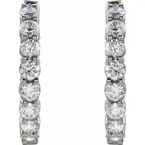 IVY & PEARL CO. 2 Ct Lab-grown Diamond Hoop Earrings In 14k Gold