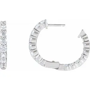 IVY & PEARL CO. 2 Ct Lab-grown Diamond Hoop Earrings In 14k Gold