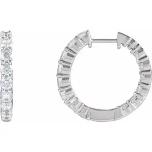 IVY & PEARL CO. 2 Ct Lab-grown Diamond Hoop Earrings In 14k Gold