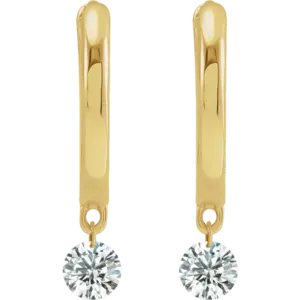 IVY & PEARL CO. 1/3 Ct Drilled Natural Diamond Hinged Hoop Earrings
