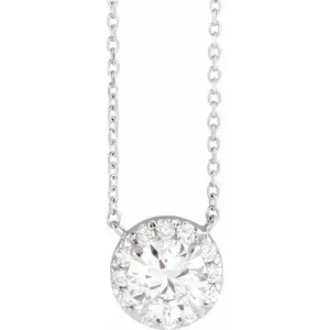 IVY & PEARL CO. 1 Ct Lab-grown Diamond French-set 16-" Necklace In 14k Gold - White