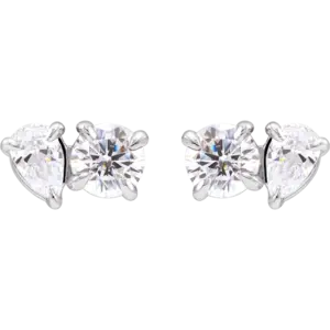 IVY & PEARL CO. 1 1/6 Ct Lab-grown Diamond Two-stone Stud Earrings In 14k Gold - White