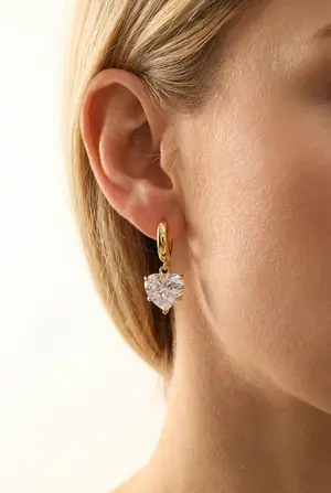JOEY BABY Crystal Heart Necklace And Earrings Set