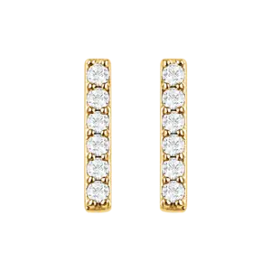 IVY & PEARL CO. 1/10 Ct Natural Diamond Stud Bar Earrings