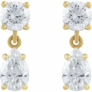 IVY & PEARL CO. 1 1/6 Ct Lab-grown Diamond Two-stone Earrings In 14k - Gold