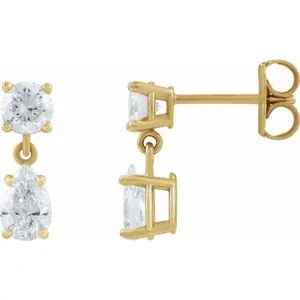 IVY & PEARL CO. 1 1/6 Ct Lab-grown Diamond Two-stone Earrings In 14k