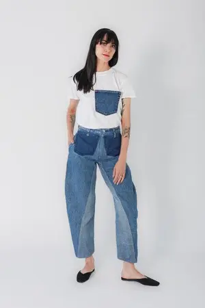ALYSON EASTMAN James Jeans In Vintage Denim - Sky Blue