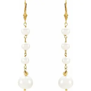 IVY & PEARL CO. Freshwater Pearl Earrings In 14k Gold - White