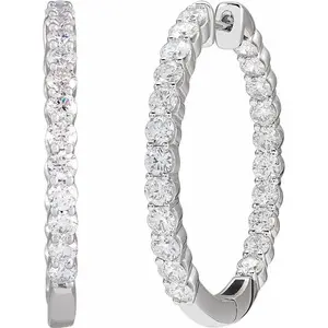 IVY & PEARL CO. 3 Ct Lab-grown Diamond Hoop Earrings In 14k Gold - White