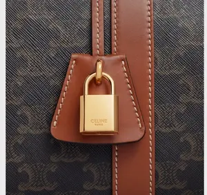 Celine Medium Travel Bag In Triomphe Canvas And Calfskin - Tan