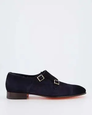 Santoni Double-buckle Loafers - Dark Blue