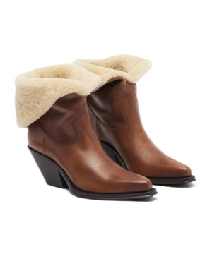 Chloé Wool Fleece Ankle Boots - Brown
