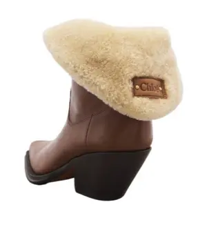 Chloé Wool Fleece Ankle Boots