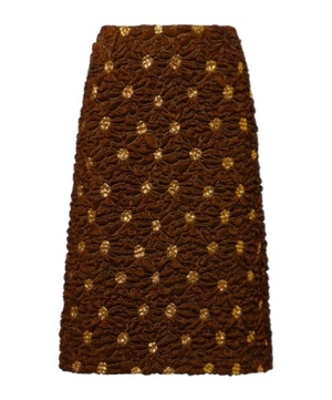 Dries Van Noten Embellished Floral Cloqué Midi Skirt