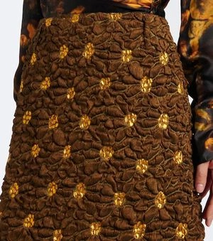 Dries Van Noten Embellished Floral Cloqué Midi Skirt