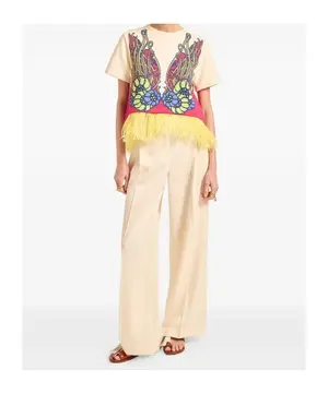 La DoubleJ La Scala Floral Feather T-shirt