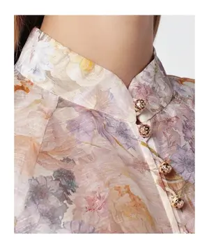 Zimmermann Long-sleeve Shirt With A Stand-up Collar