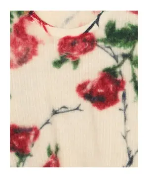 Blumarine Printed Rib-knit Cashmere And Wool Jumper - Amber/red