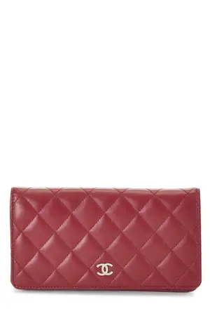 Chanel Quilted Lambskin Classic Long Yen Wallet - Red
