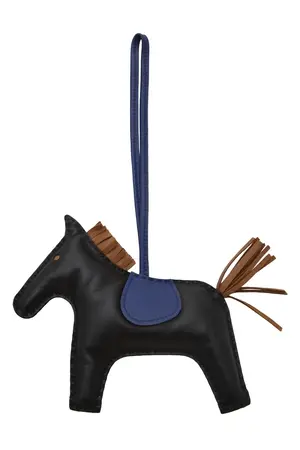Hermès Multicolor Milo Leather Rodeo Bag Charm - Black