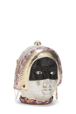 Judith Leiber Multicolor Crystal Embellished Venetian Mask Minaudière