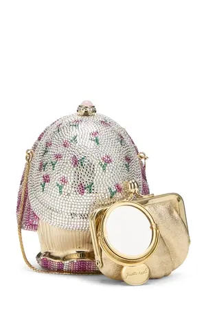 Judith Leiber Multicolor Crystal Embellished Venetian Mask Minaudière
