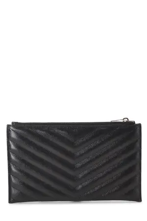 Saint Laurent Grainy Chevron Zip Pouch