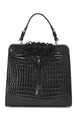 Prada Embossed Frame Top Handle Bag