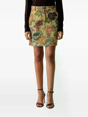 Luisa Spagnoli Fulcro Bead-embellished Tapestry-effect Mini Skirt - Neutrals