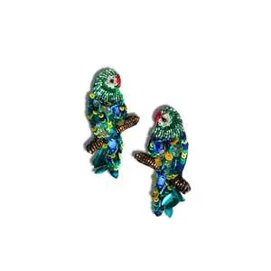 SIMITRI Parrot Earrings - Green