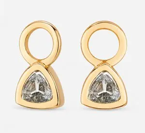 HILLARY ALEXANDRIA Ever Gold Topaz Earring Charm Pair - Blue