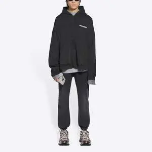 Balenciaga Turn Zip-up Hoodie Wide Fit - Black