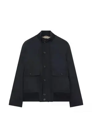 LARDINI Padded Knit-collar Jacket - Blue