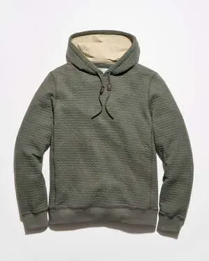 Billy Reid Box Quilt Hoodie Pullover - Grey