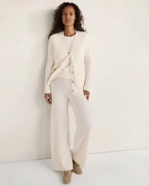 HAVEN WELL WITHIN Cashmere Cable Knit Pants - Chiffon