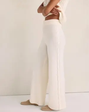 HAVEN WELL WITHIN Cashmere Cable Knit Pants - Chiffon