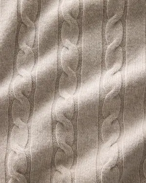 HAVEN WELL WITHIN Cashmere Cable Knit Cardigan - Chiffon