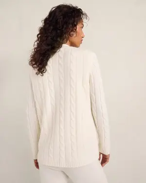 HAVEN WELL WITHIN Cashmere Cable Knit Cardigan - Chiffon