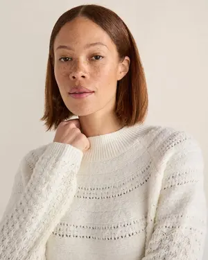 HAVEN WELL WITHIN Heirloom Mixed Stitch Crewneck Sweater - Nightfall