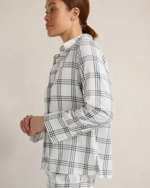 HAVEN WELL WITHIN Organic Cotton Windowpane Pajama Top