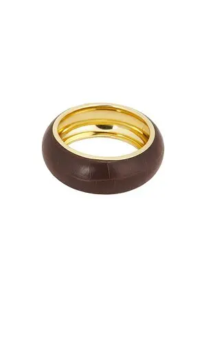 FRASIER STERLING Croc Bangle In Brown - Espresso