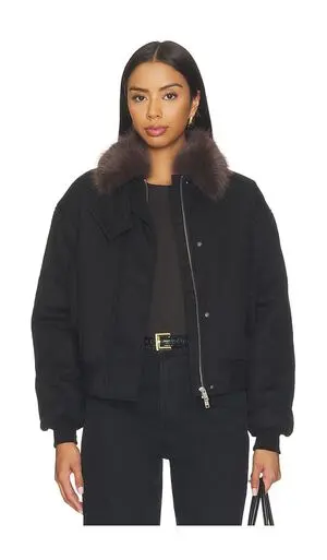 Paris Georgia Elemental Utilitarian Bomber With Fur Collar