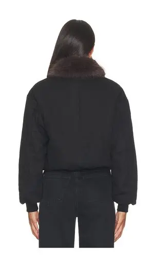 Paris Georgia Elemental Utilitarian Bomber With Fur Collar